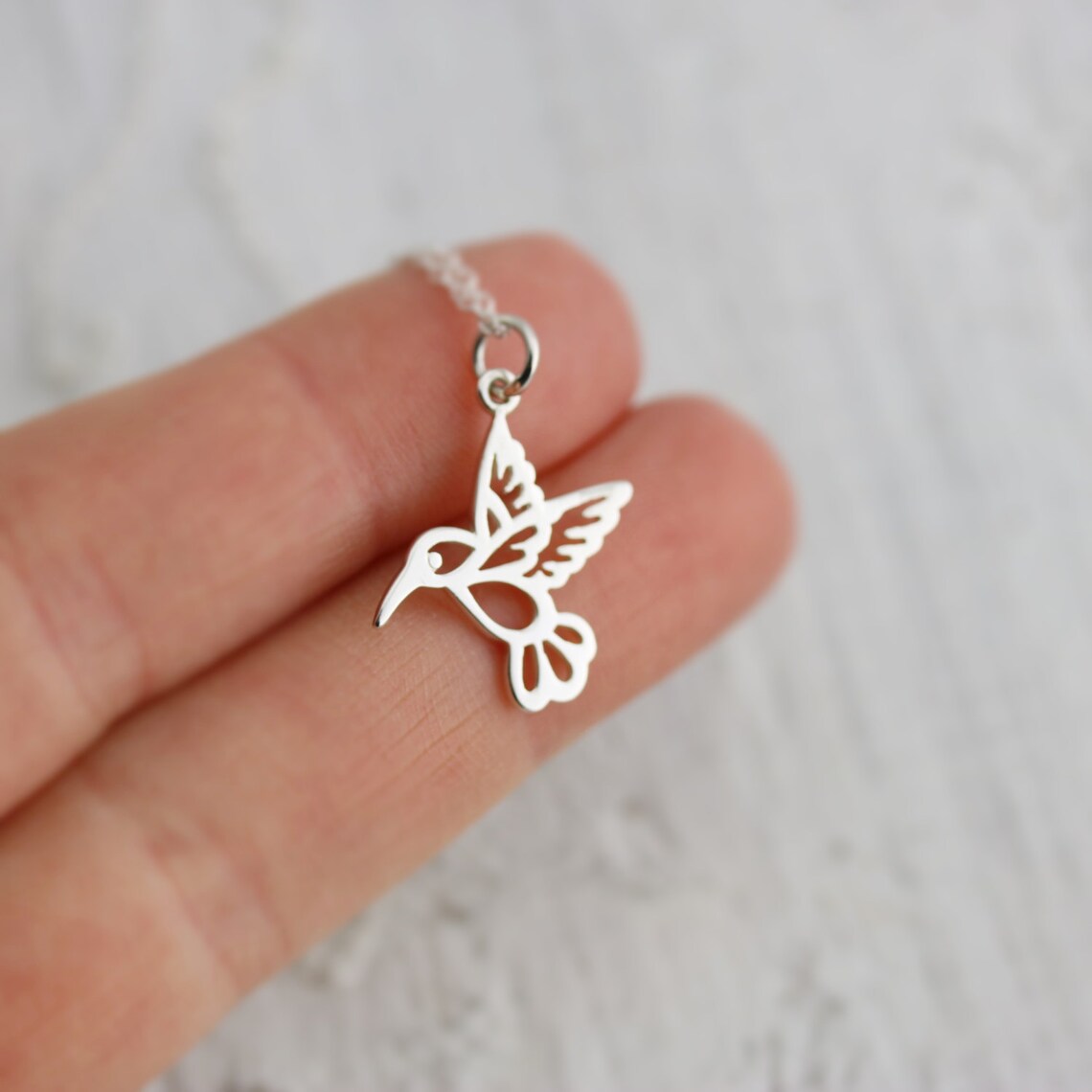 Hummingbird Necklace Sterling Silver Hummingbird Necklace - Etsy