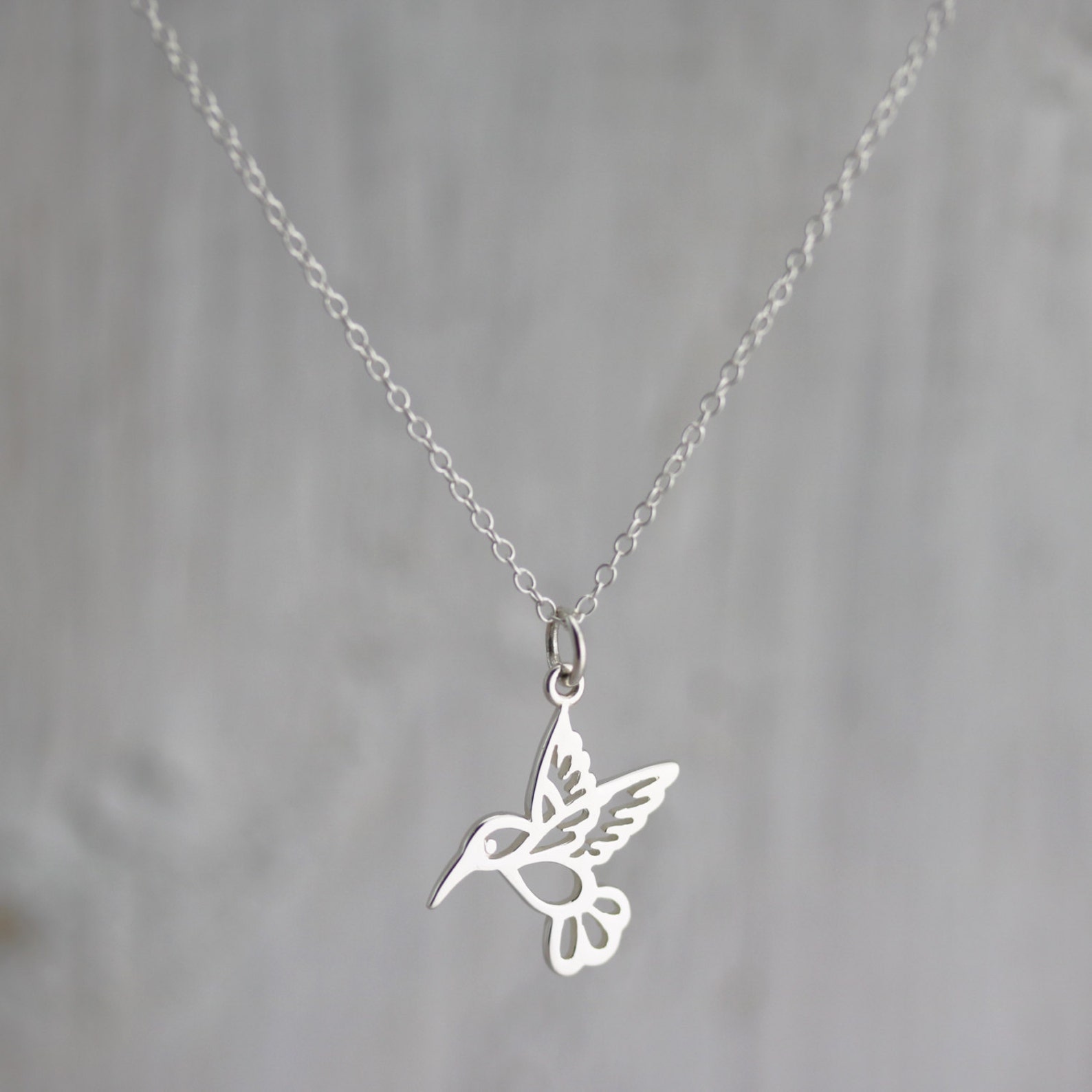 Hummingbird Necklace Sterling Silver Hummingbird Necklace - Etsy