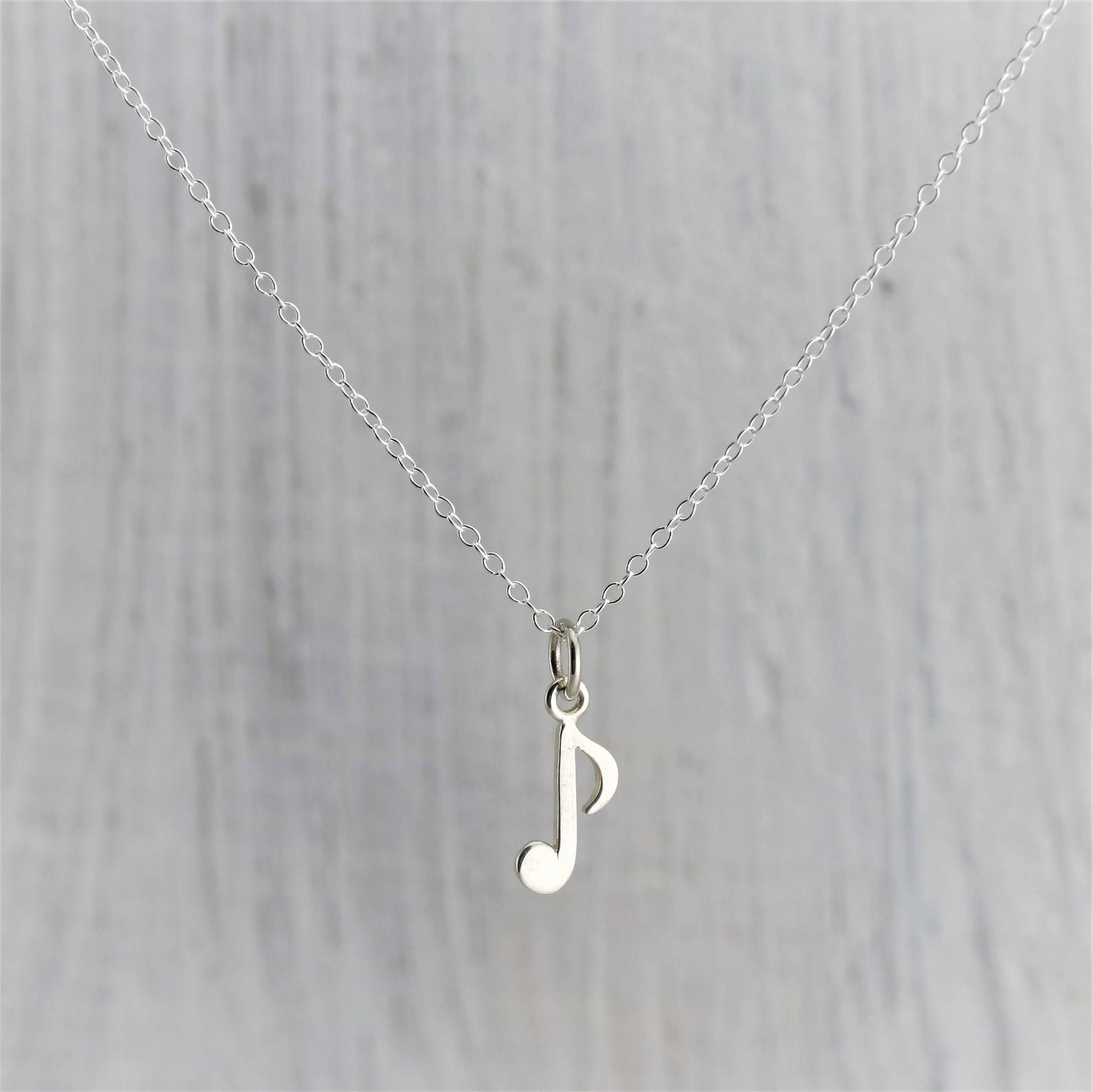 Silver Music Note Necklace Silver Musical Note Gift for Music - Etsy
