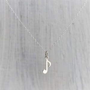 Silver Music Note Necklace, Silver Musical Note Gift for Music Lover ...