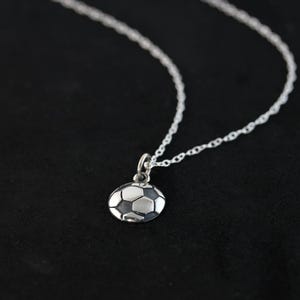 Soccer Ball Necklace, Tiny Sterling Silver Soccer Ball Pendant for ...
