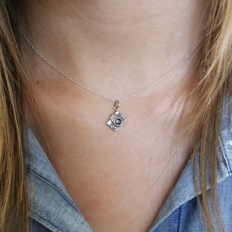 Camera Necklace Sterling Silver Camera Necklace Tiny - Etsy