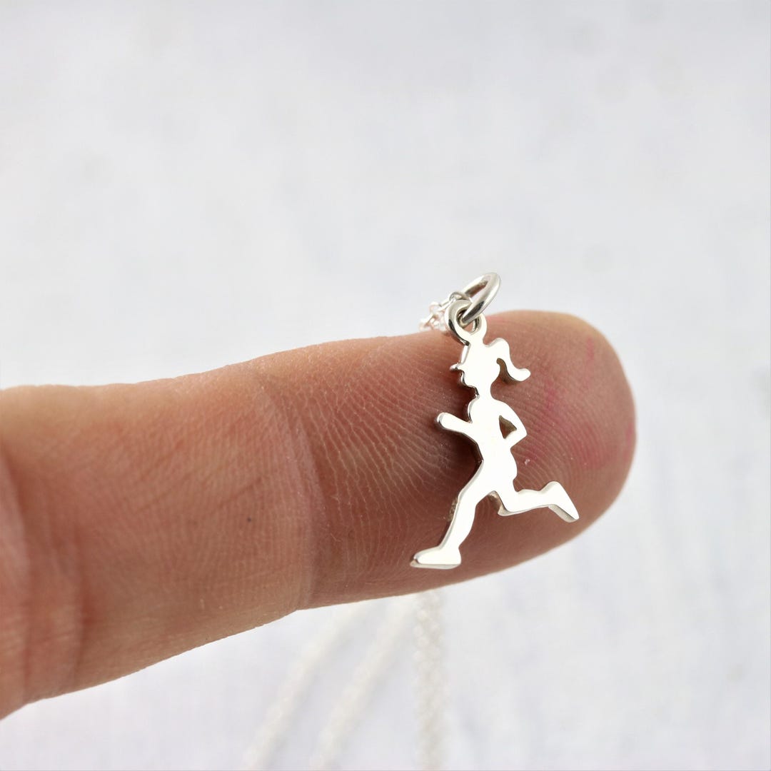 Sterling Silver Running Necklace, Running Gifts for Runners, Running ...