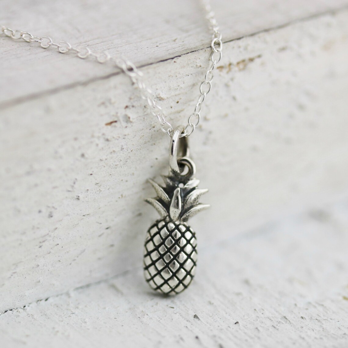 Pineapple Necklace Sterling Silver Pineapple Necklace | Etsy