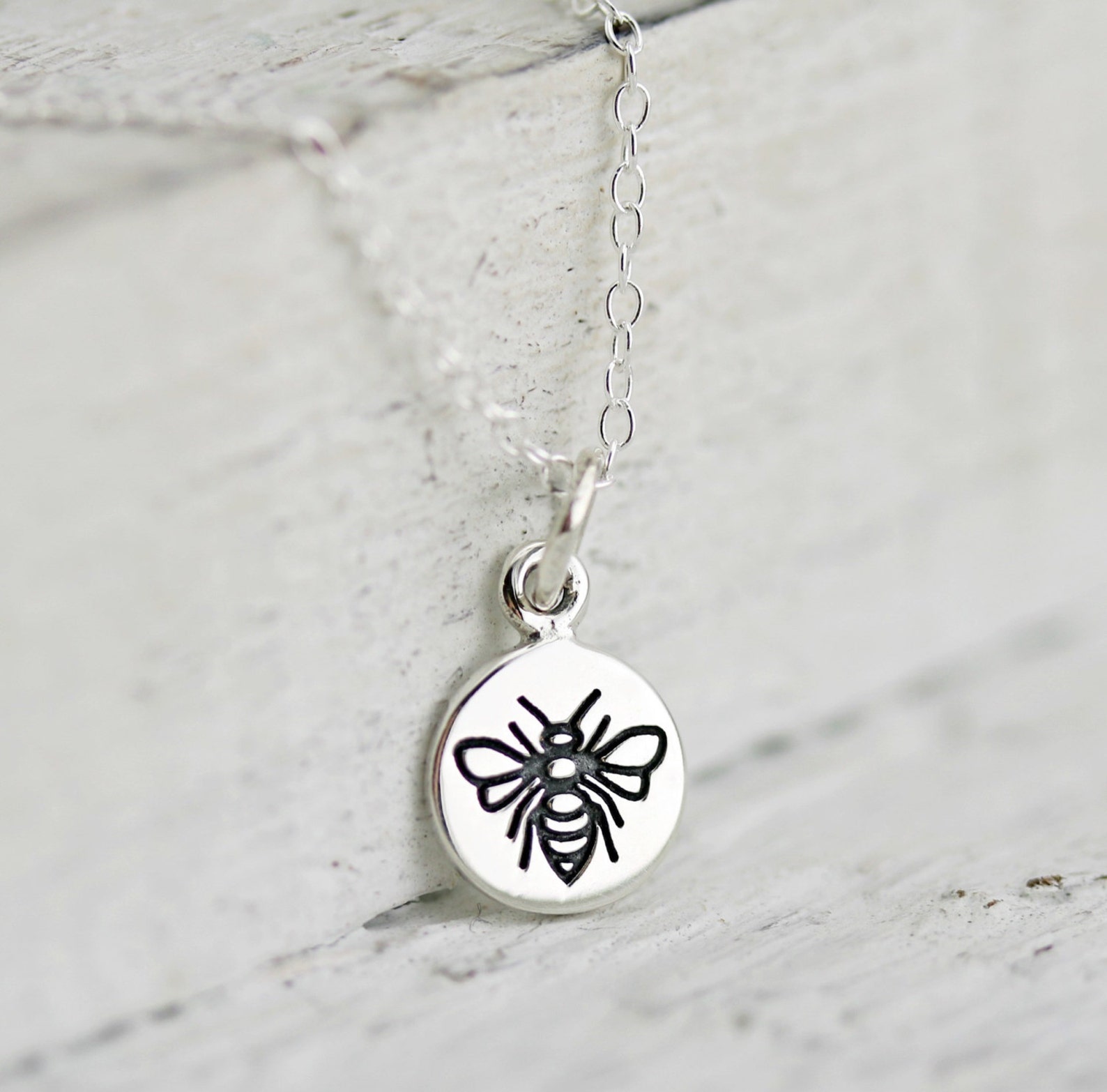 Tiny Bee Necklace Sterling Silver Bumble Bee Necklace - Etsy