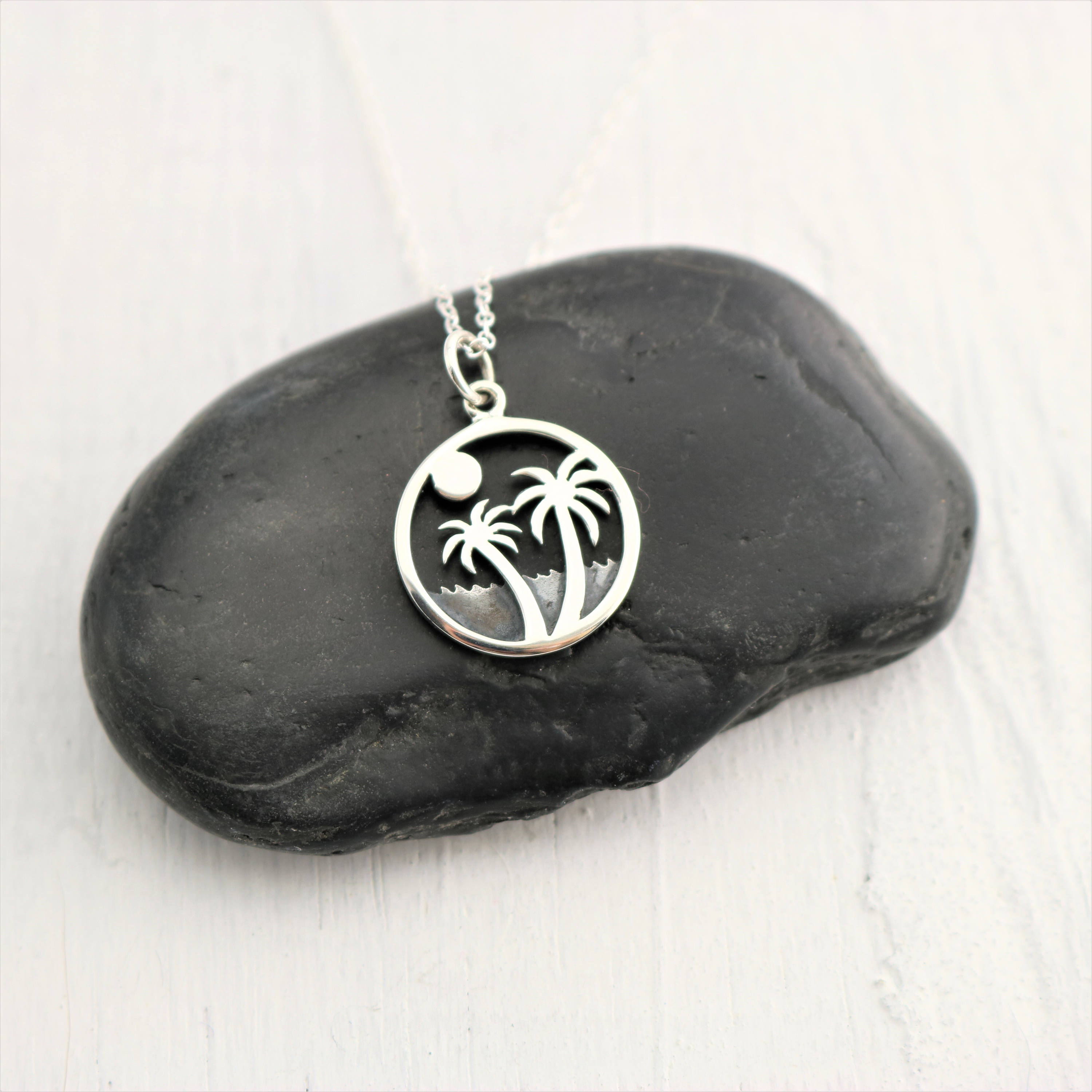 Silver Palm Tree Necklace California Palm Tree Necklace | Etsy