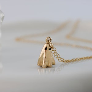 Small Gold Ghost Necklace for Halloween Gift, Spooky Jewelry for Women ...