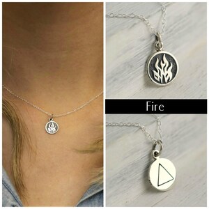 Four Elements Necklace, Silver Element Jewelry, Elemental Necklace, 4 ...