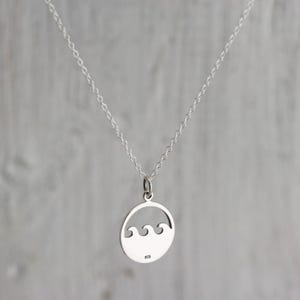 Waves Necklace - Sterling Silver Ocean Waves Necklace - Wave Pendant ...
