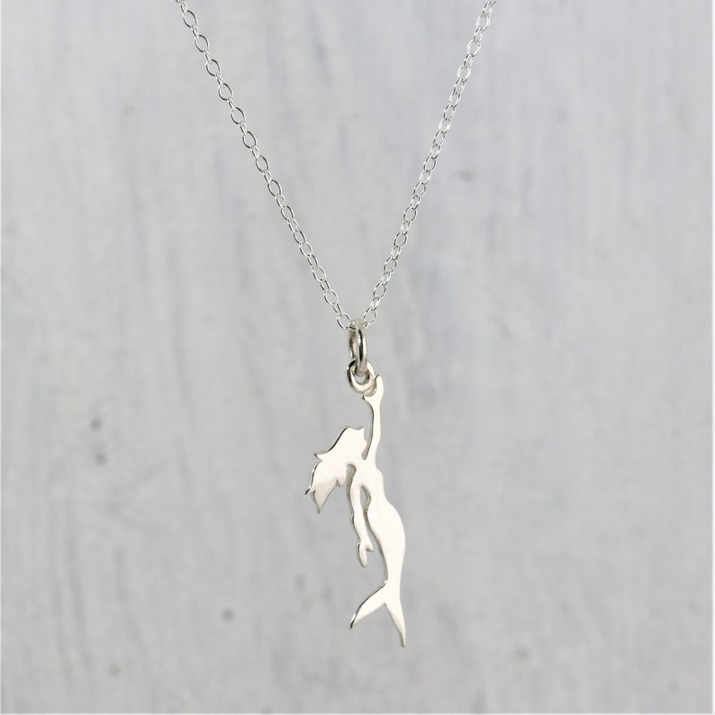 Mermaid Necklace Silver Mermaid Pendant Silver Mermaid Charm - Etsy