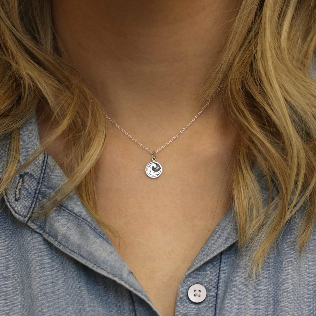 Water Element Necklace, Four Elements Water Symbol, Wave Necklace, Wave ...