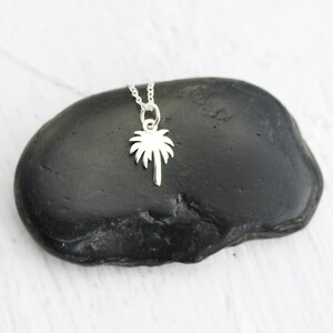 Palm Tree Necklace - Sterling Silver Palm Tree Necklace - Tiny Palm ...