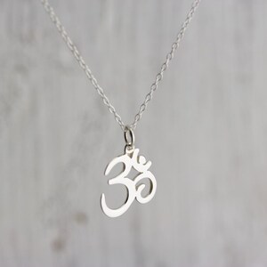 Ohm Necklace - Om Necklace - Sterling Silver Ohm Charm Necklace - Yoga ...