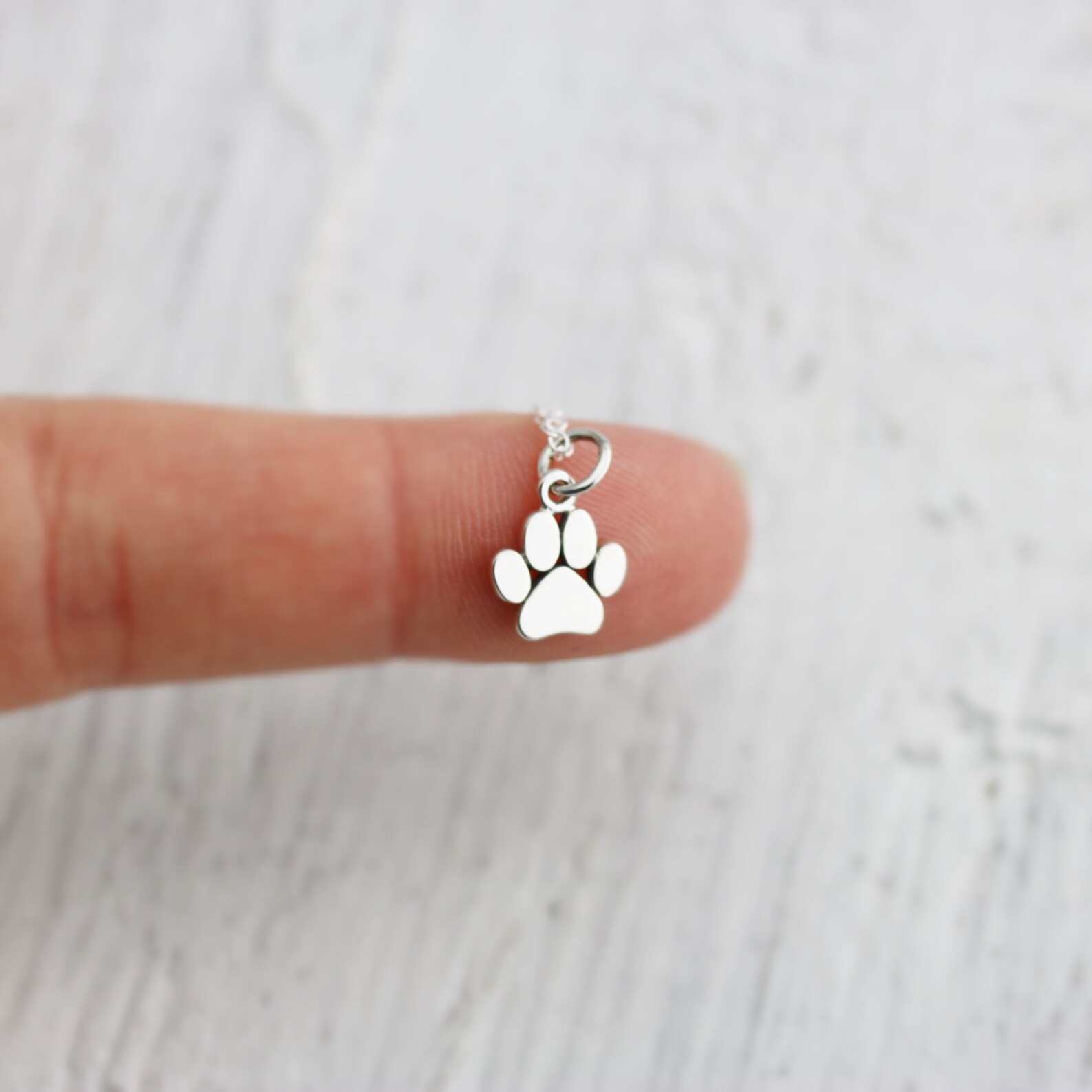 Paw Print Necklace Sterling Silver Paw Print Necklace Tiny - Etsy