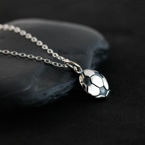Soccer Ball Necklace, Tiny Sterling Silver Soccer Ball Pendant for ...