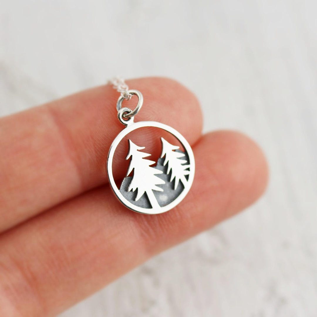 Pine Tree Necklace Wilderness Jewelry Fir Tree Necklace Sterling Silver ...