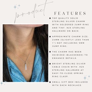 Moon Phase Vertical Bar Necklace, Sterling Silver Crescent Moon ...