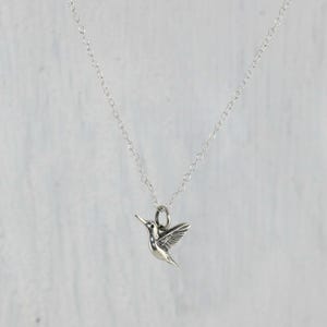 Hummingbird Necklace Sterling Silver Bird Necklace, Hummingbird Jewelry ...