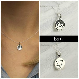 Water Element Necklace, Four Elements Water Symbol, Wave Necklace, Wave ...
