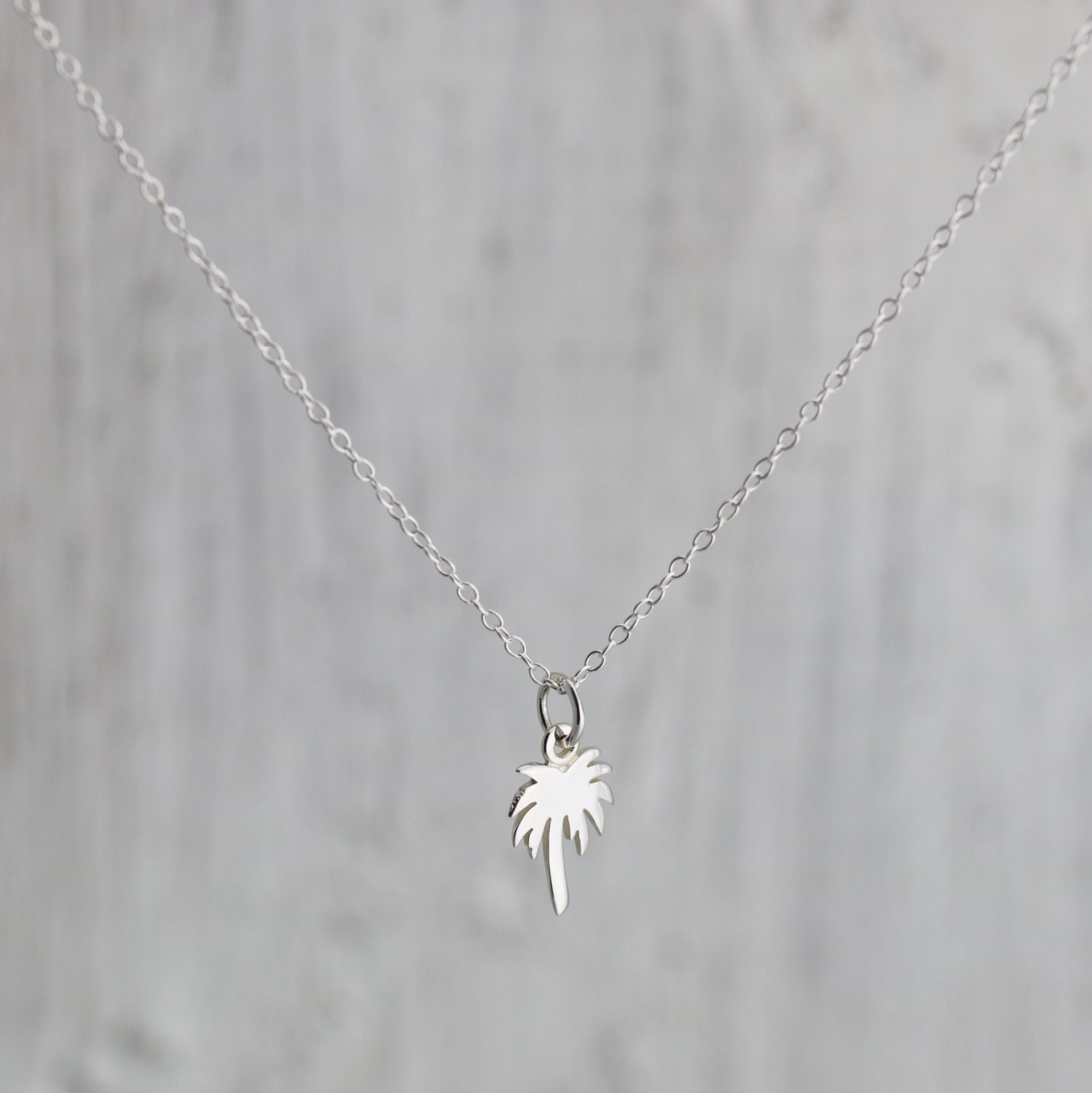 Palm Tree Necklace Sterling Silver Palm Tree Necklace Tiny - Etsy Hong Kong