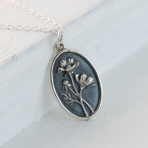 Cosmo Birth Flower Necklace for October Birthday, Sterling Silver Cosmo ...