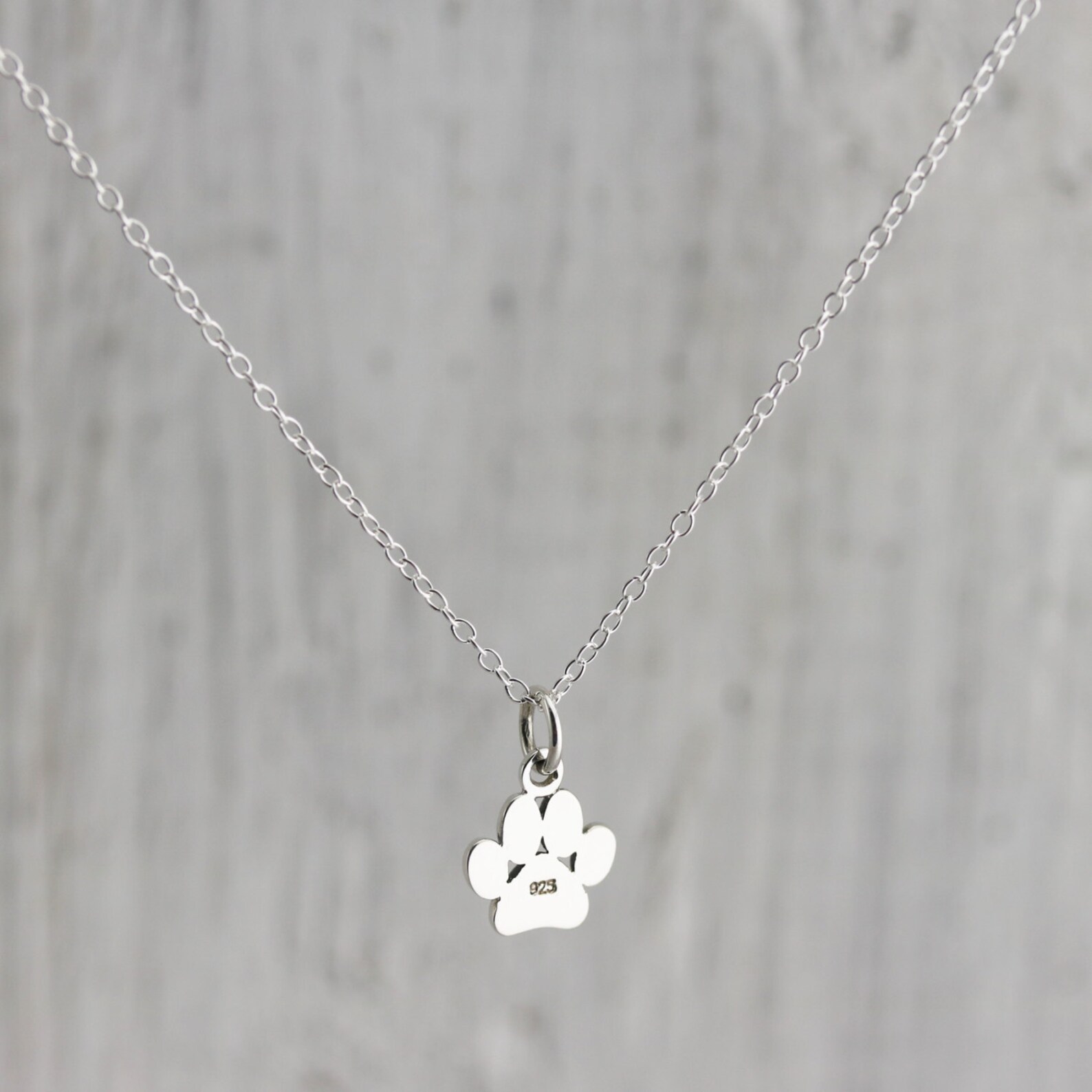 Paw Print Necklace Sterling Silver Paw Print Necklace Tiny - Etsy