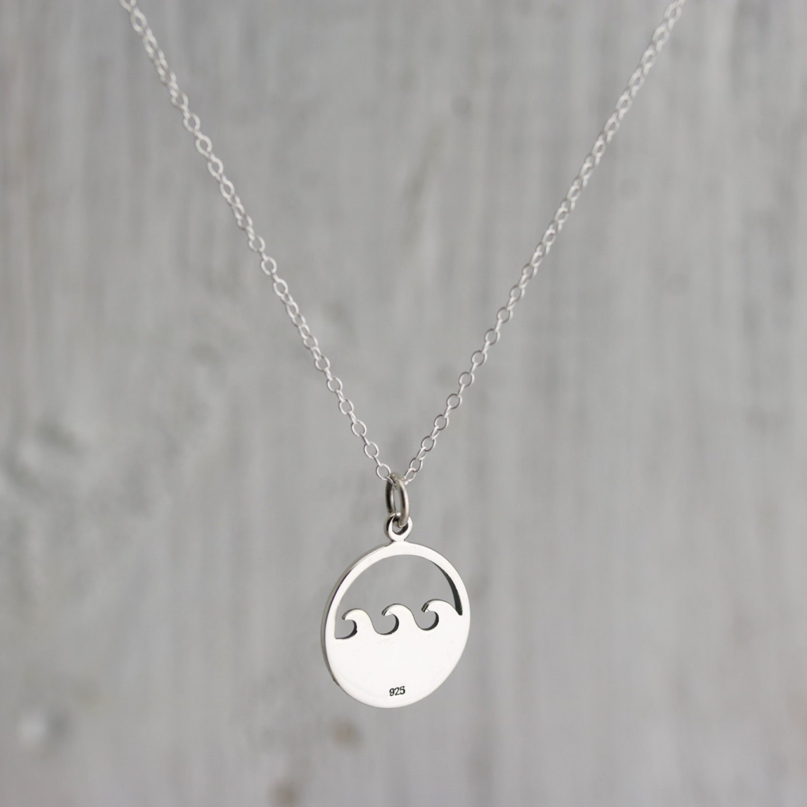 Waves Necklace Sterling Silver Ocean Waves Necklace Wave | Etsy