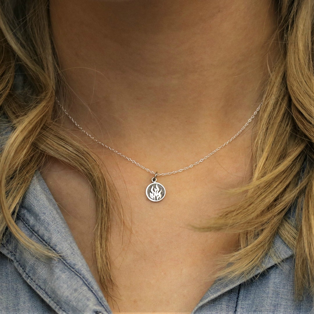 Fire Element Necklace, 4 Elements Symbol for Fire Symbol Necklace, Fire ...