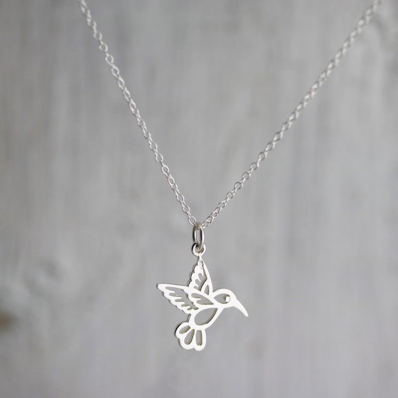 Hummingbird Necklace Sterling Silver Hummingbird Necklace - Etsy