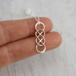 Double Infinity Necklace Sterling Silver Intertwined Infinity Necklace ...
