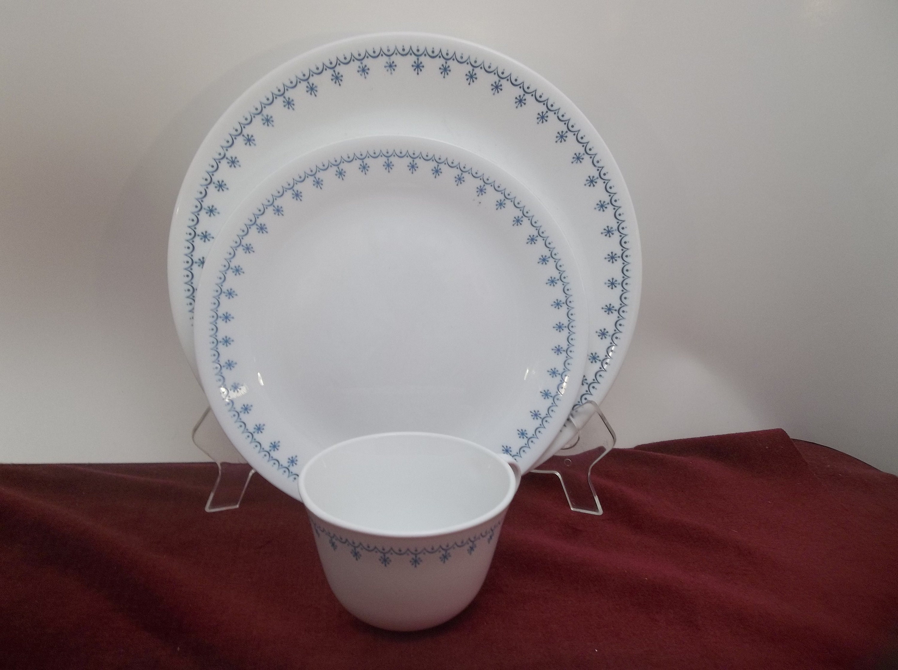 Snowflake Blue Dinnerware by Corelle/pyrex - Etsy