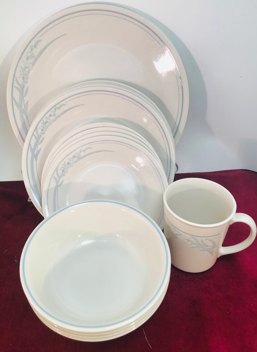 Corelle Blue Lilly Dinnerware - Etsy