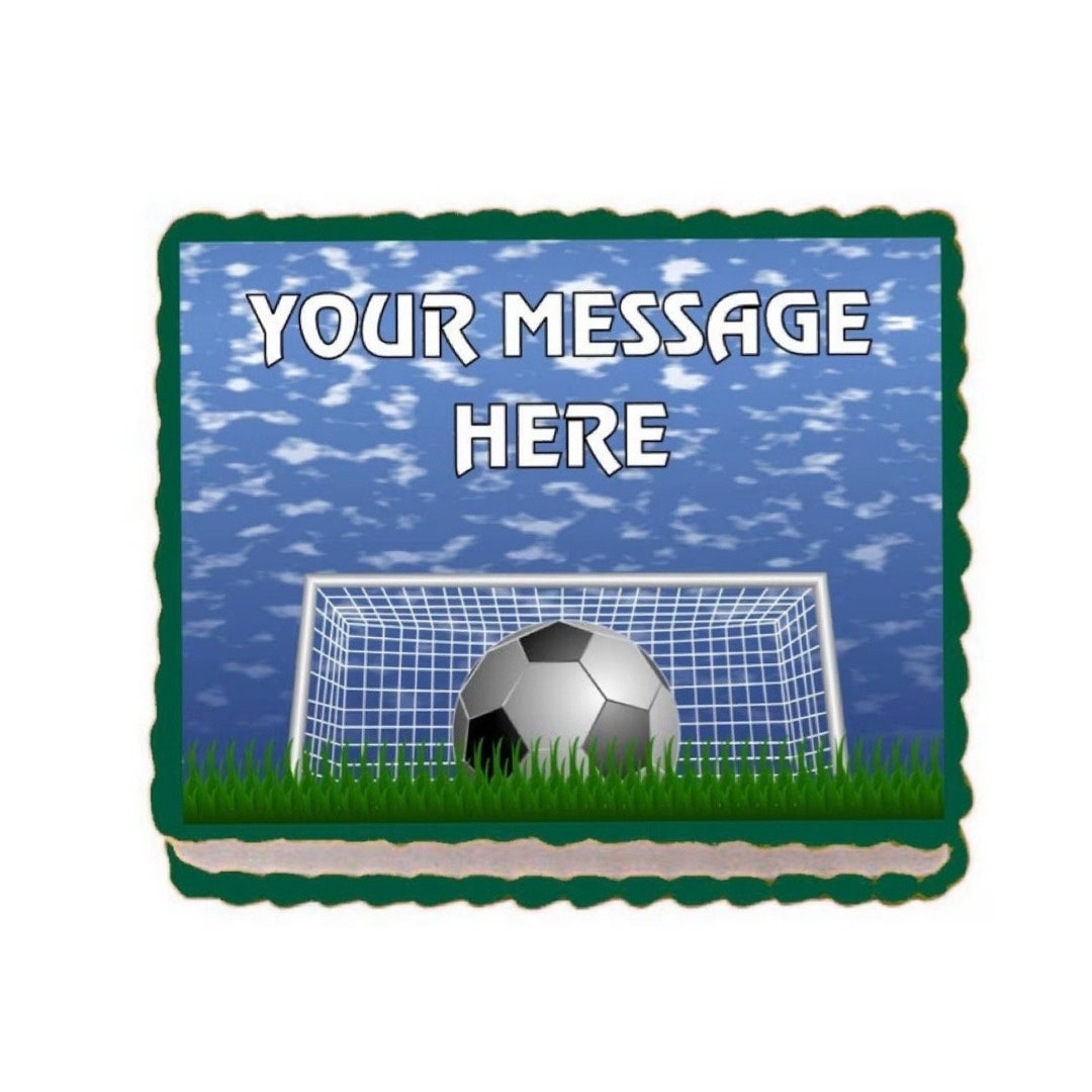 Soccer Goal Edible Image Cupcake & Cake Toppers Free Personalization - Etsy