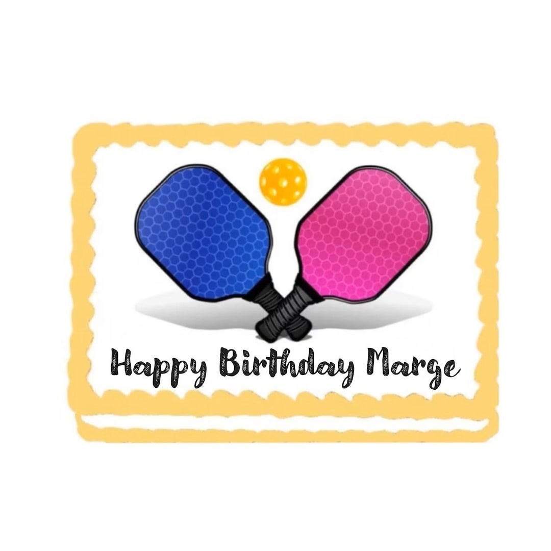 Pickleball Edible Image Cupcake & Cake Toppers Free Personalization - Etsy