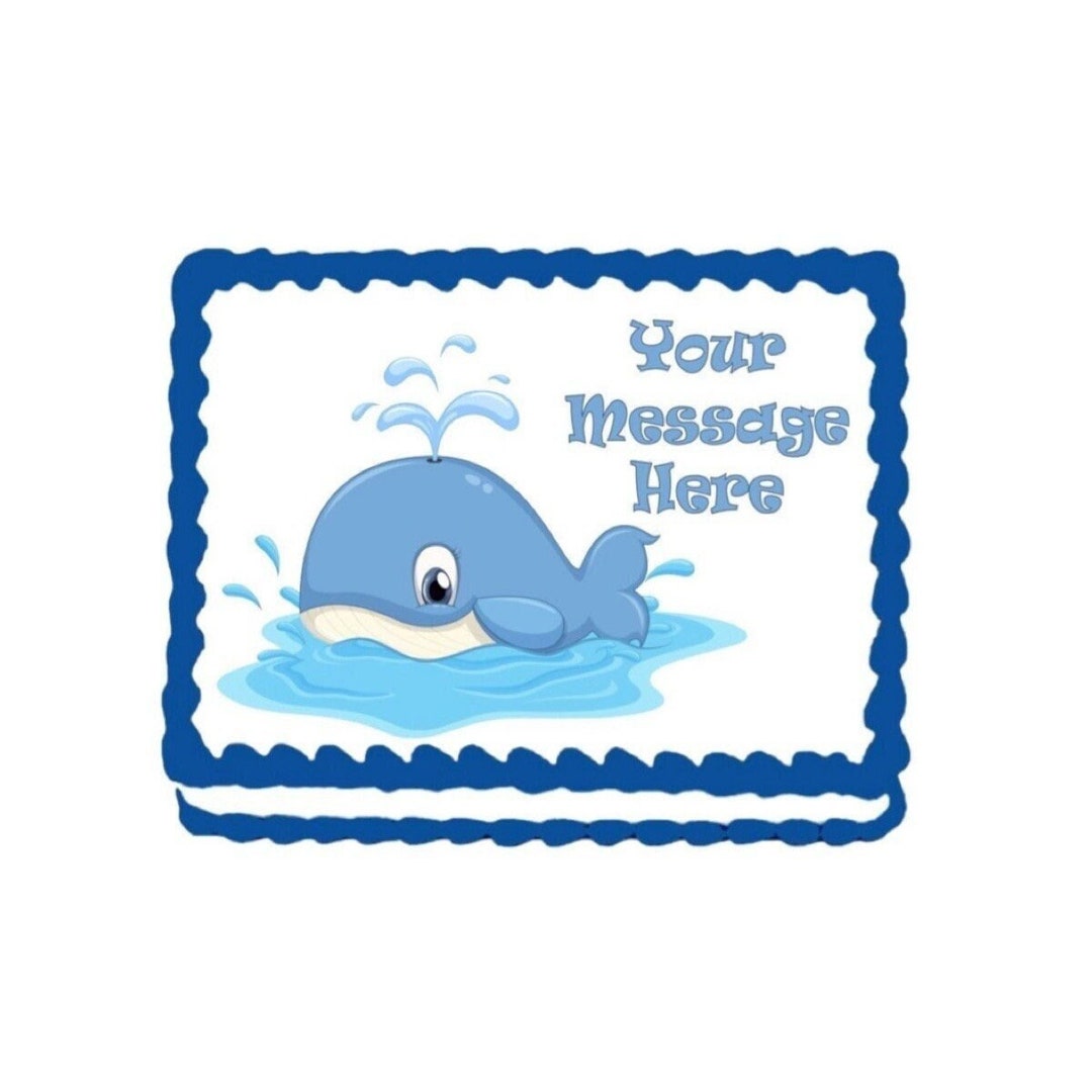 Baby Whale Edible Image Cupcake & Cake Toppers Free Personalization - Etsy