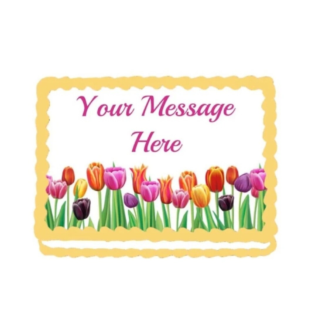 Floral Tulip Border Edible Image Cupcake & Cake Toppers Free ...