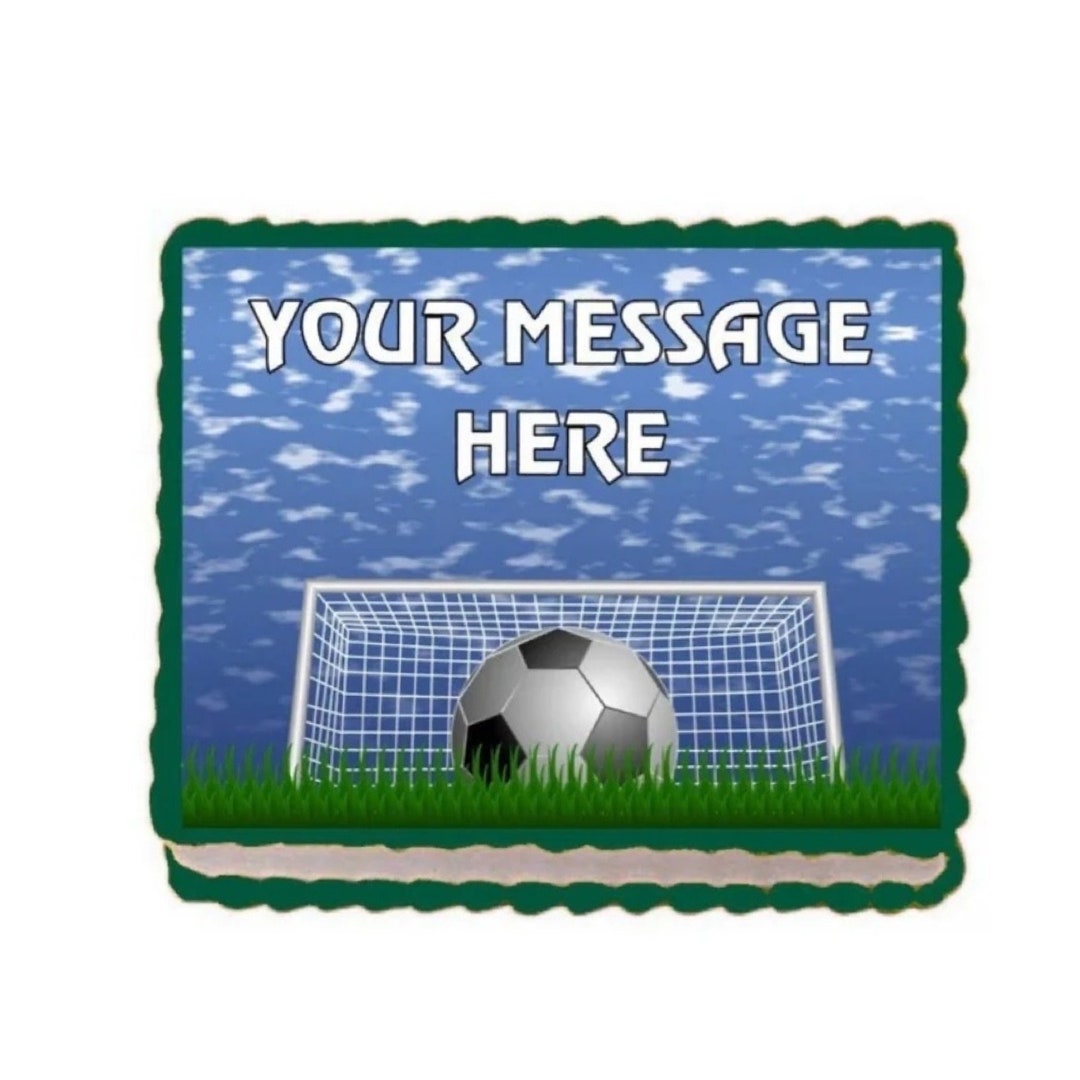 Soccer Goal Edible Image Cupcake & Cake Toppers Free Personalization - Etsy