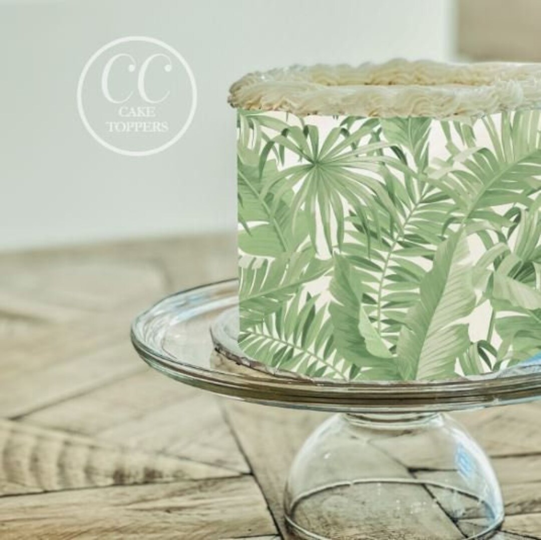 Tropical Leaves Cake Wrap Edible Image Frosting Strip - Etsy