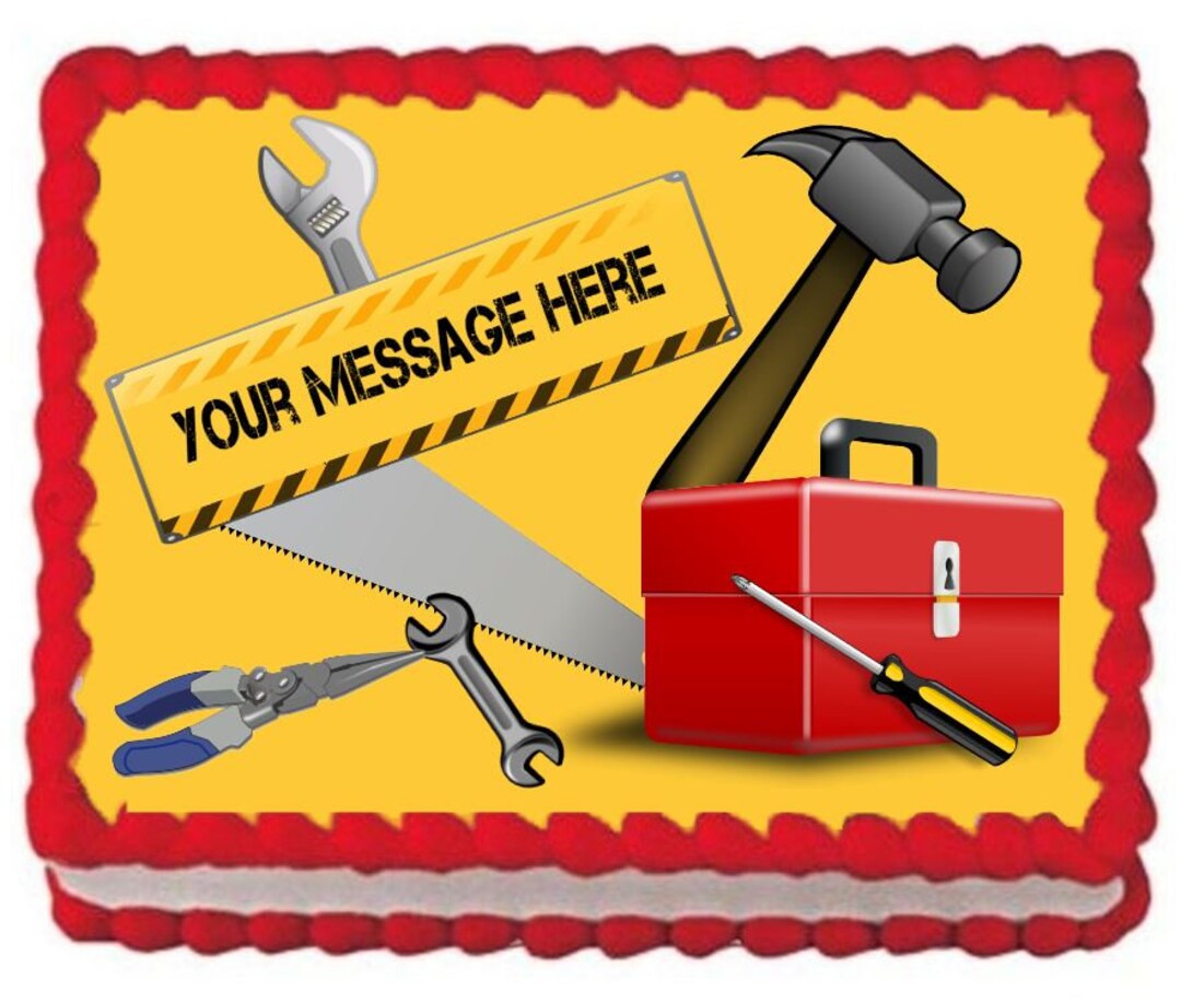 Handyman Construction Tools Edible Image Cake Topper Free - Etsy