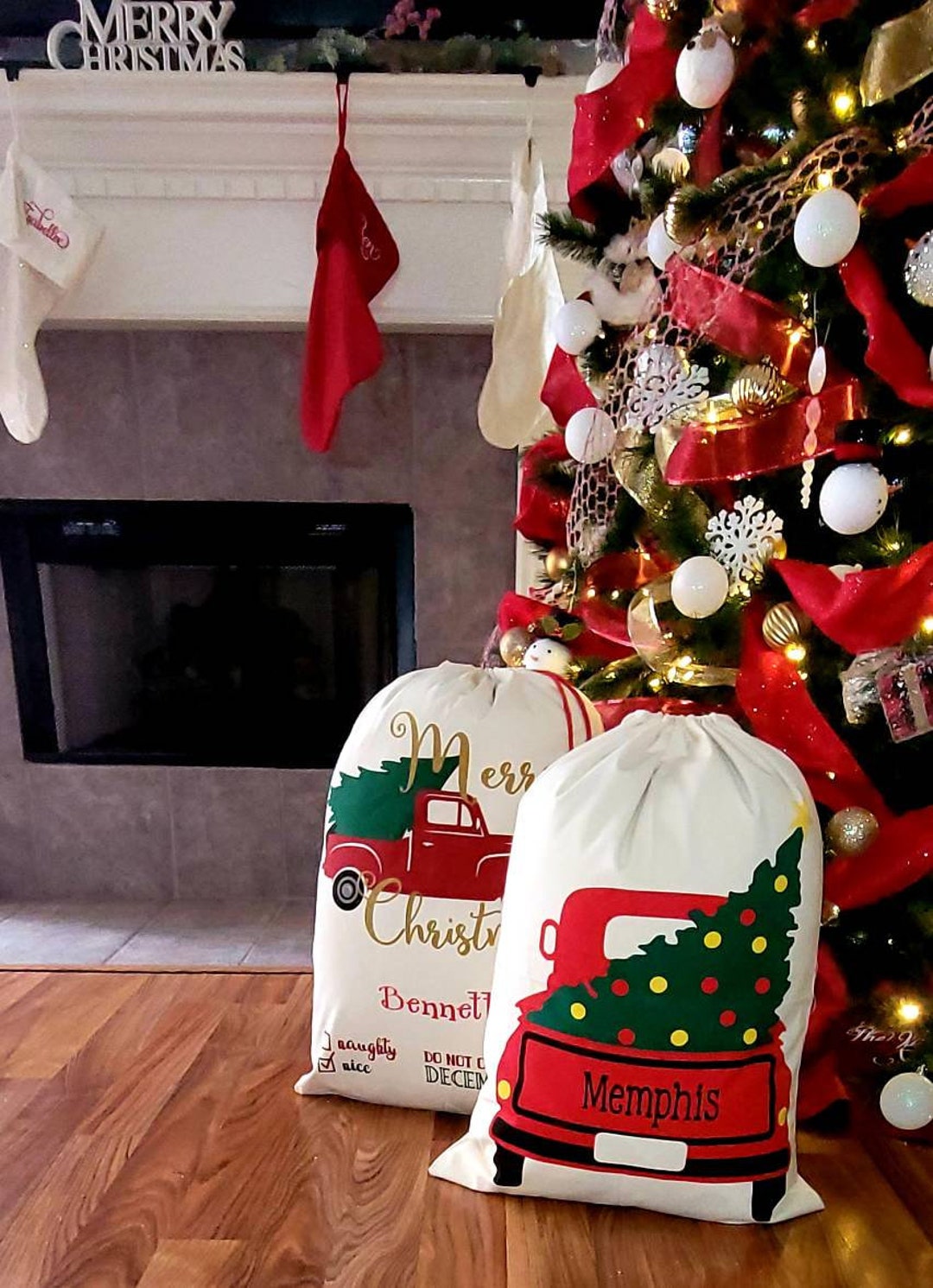 Personalized Santa Sack, Canvas Santa Sack for Kids, Santa Sack ...