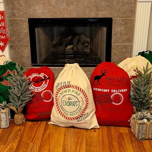 Personalized Santa Sack, Canvas Santa Sack for Kids, Santa Sack ...