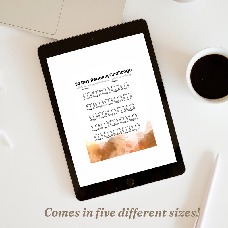 30 Day Reading Challenge/fall Themed/reading Journal Insert - Etsy