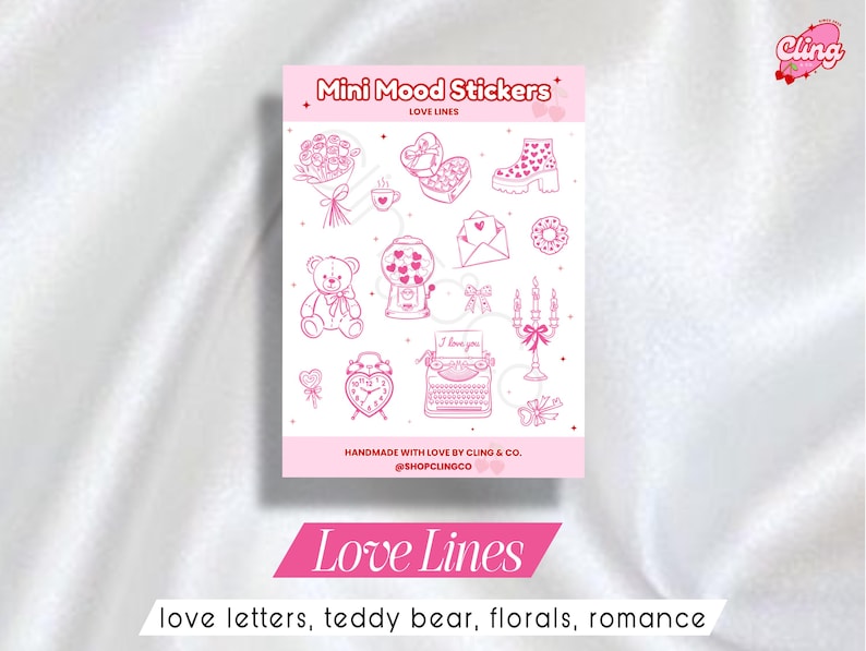 Pink Retro Holographic Valentine’s Day Sticker Sheet – Love Stickers ...