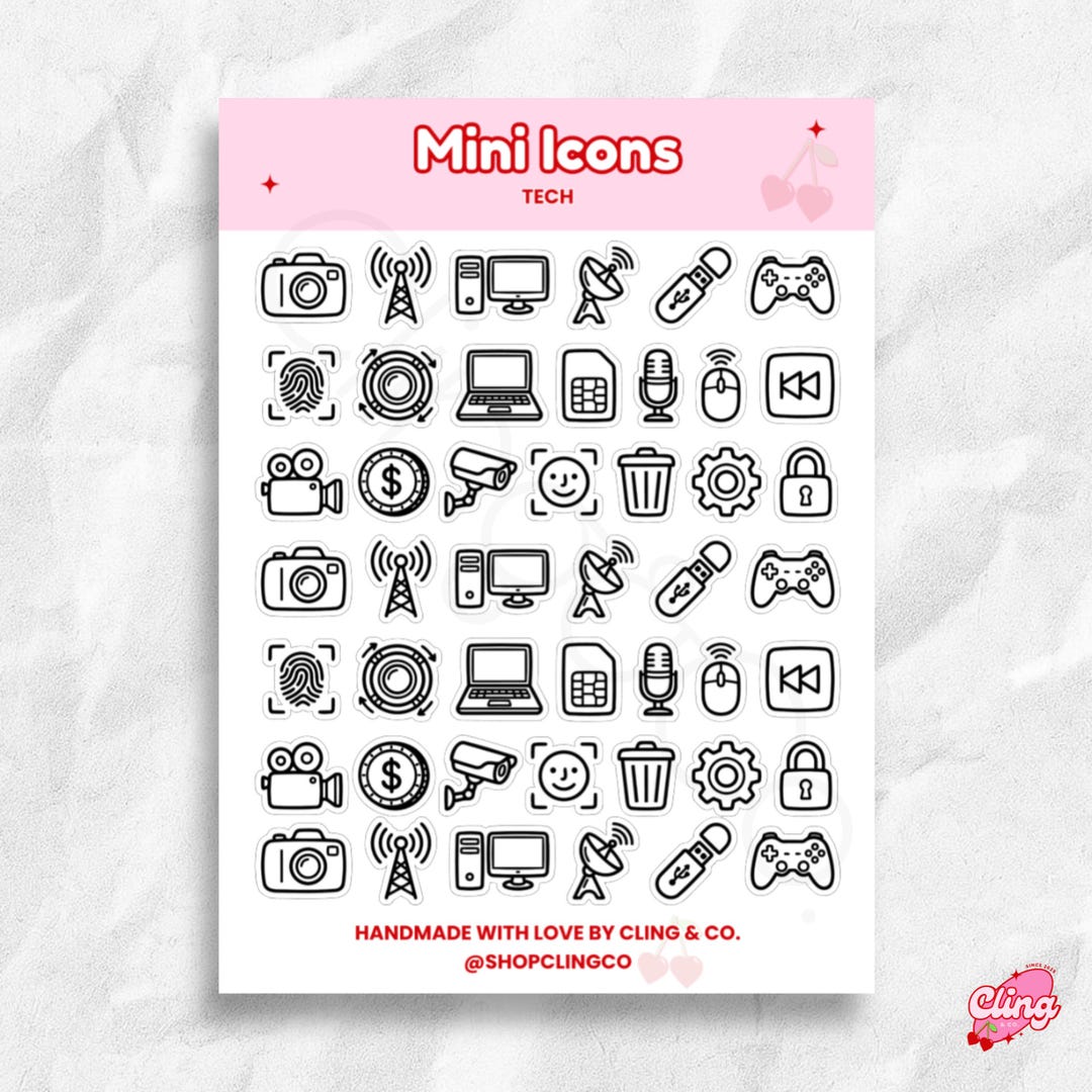 Planner Icon Stickers for Digital Life & Productivity | Mini Icons ...