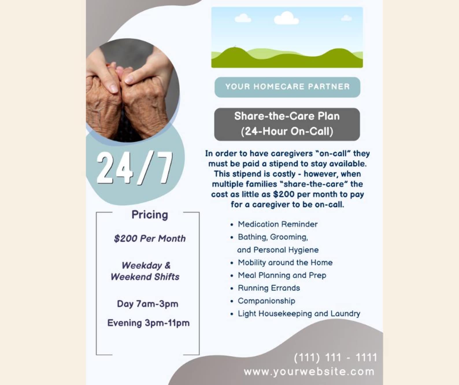 Homecare Printable Flyer for Independent Living Referrals - Insant ...