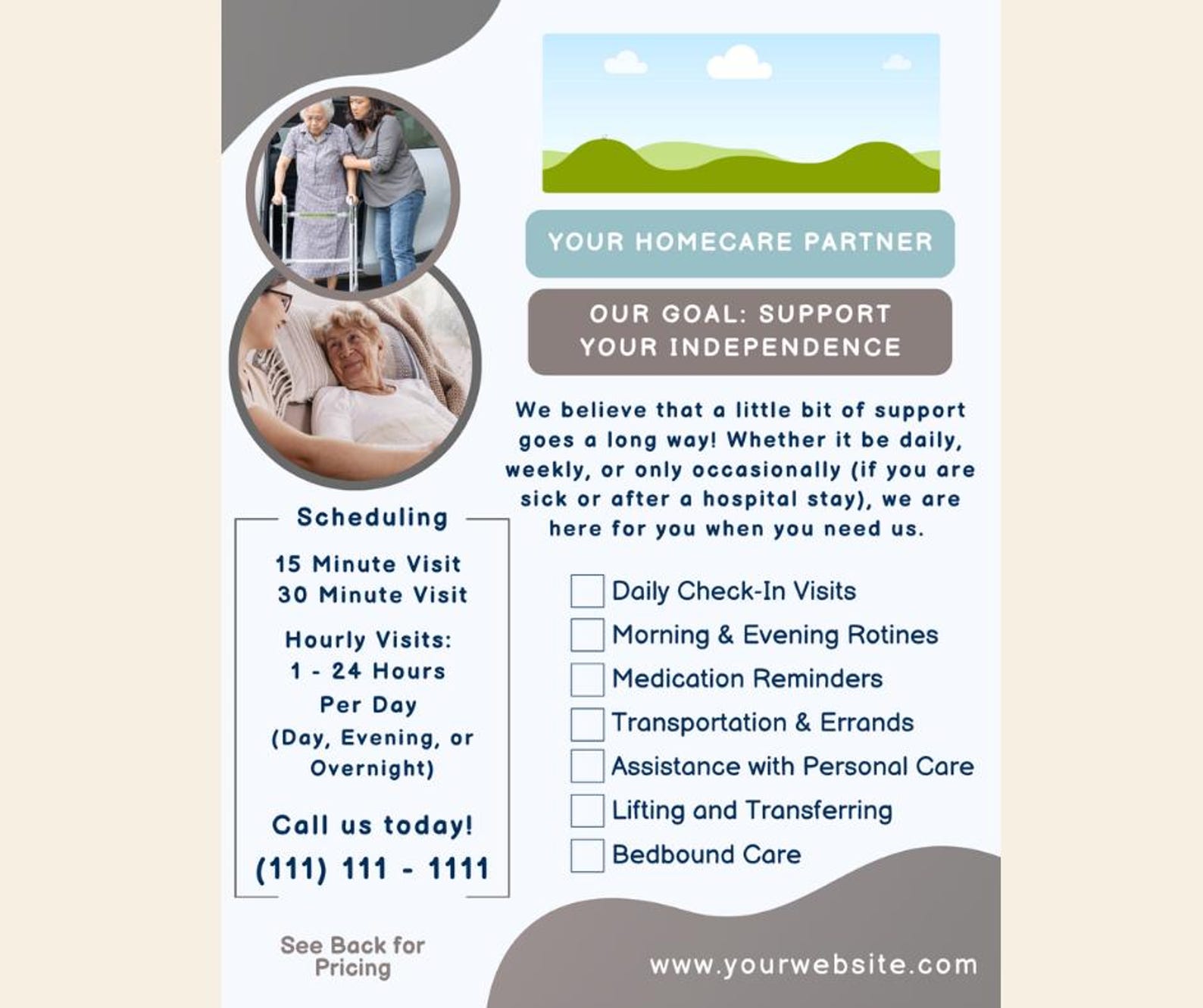 Homecare Printable Flyer for Independent Living Referrals - Insant ...