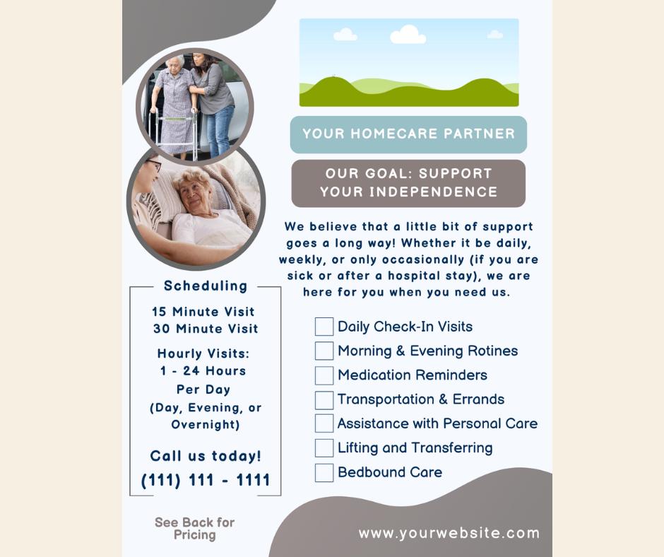 Homecare Printable Flyer for Independent Living Referrals - Insant ...