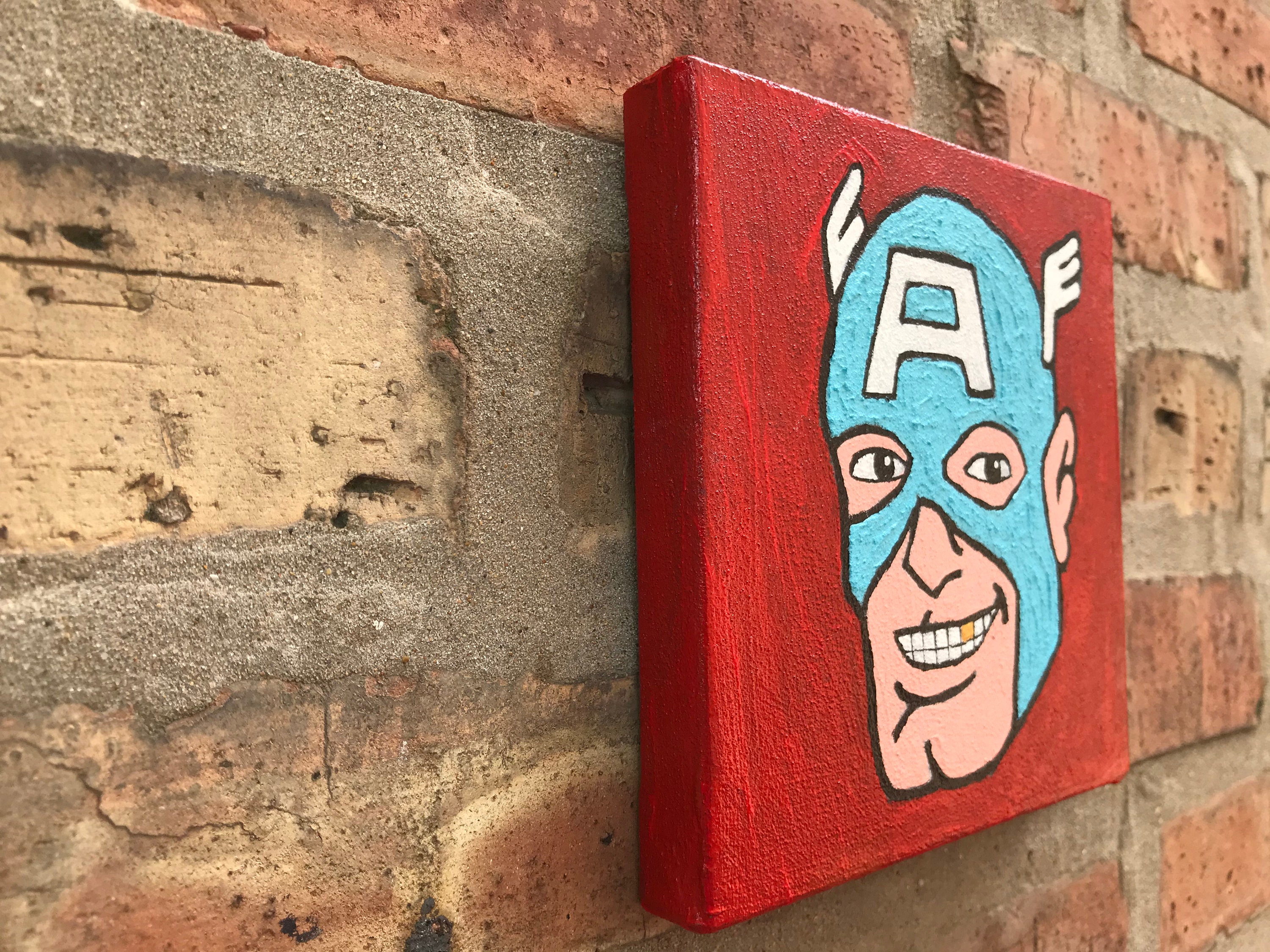 Captain America Pop Art Marvel Comics Smile Gold Tooth - Etsy