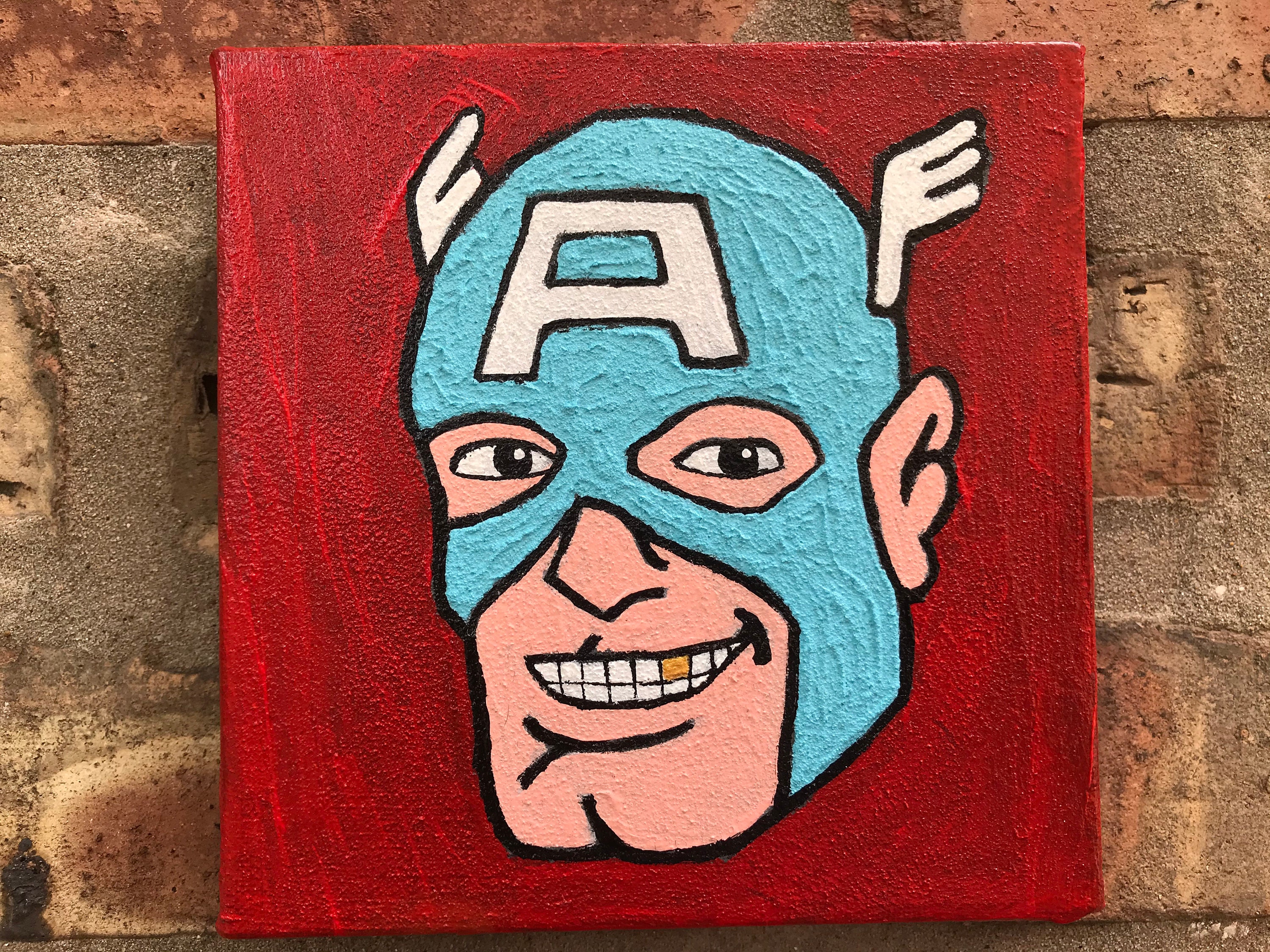 Captain America Pop Art Marvel Comics Smile Gold Tooth - Etsy