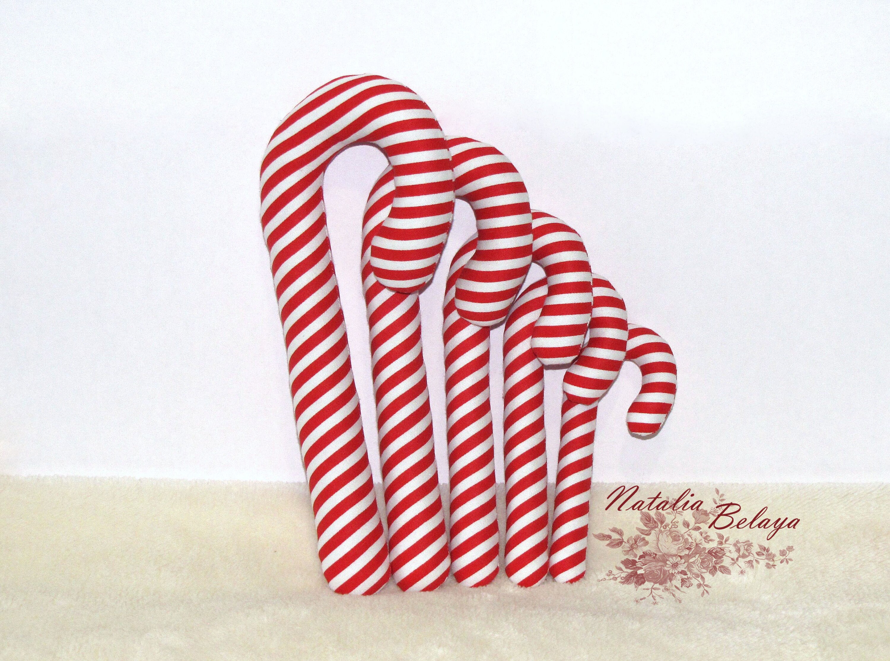 Christmas Candy Cane Sewing Pattern, Stuffed Ornaments PDF Pattern ...